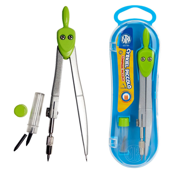 Cyrkiel metalowy Piccolo 12cm 3 rysiki etui ASTRA Piccolo | Przybory ...