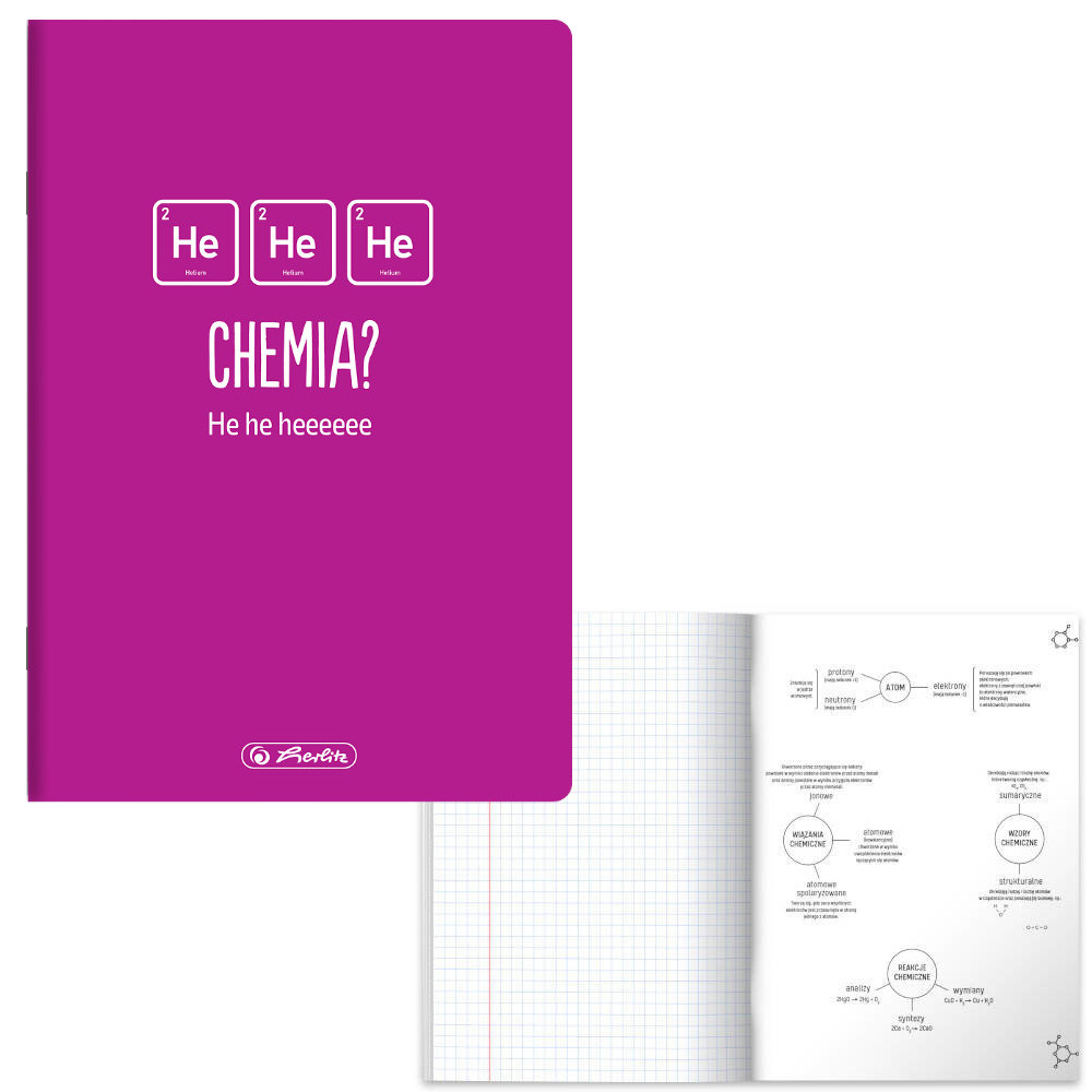 Zeszyt A5 60k kratka chemia przedmiotowy soft touch HERLITZ chemia | Papiernicze \ Zeszyty ...